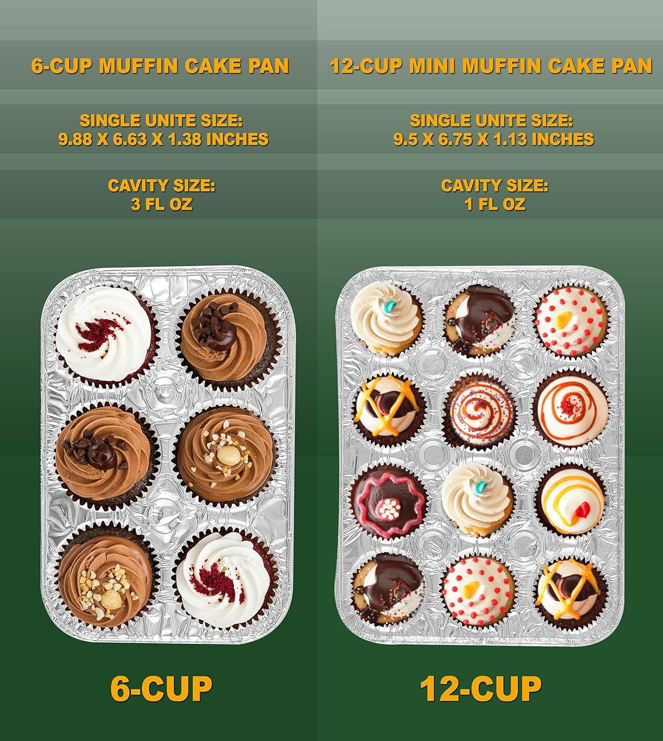 PARTY BARGAINS 6-Cup Aluminum Muffin Pans – 40 Pack, Standard Size ...