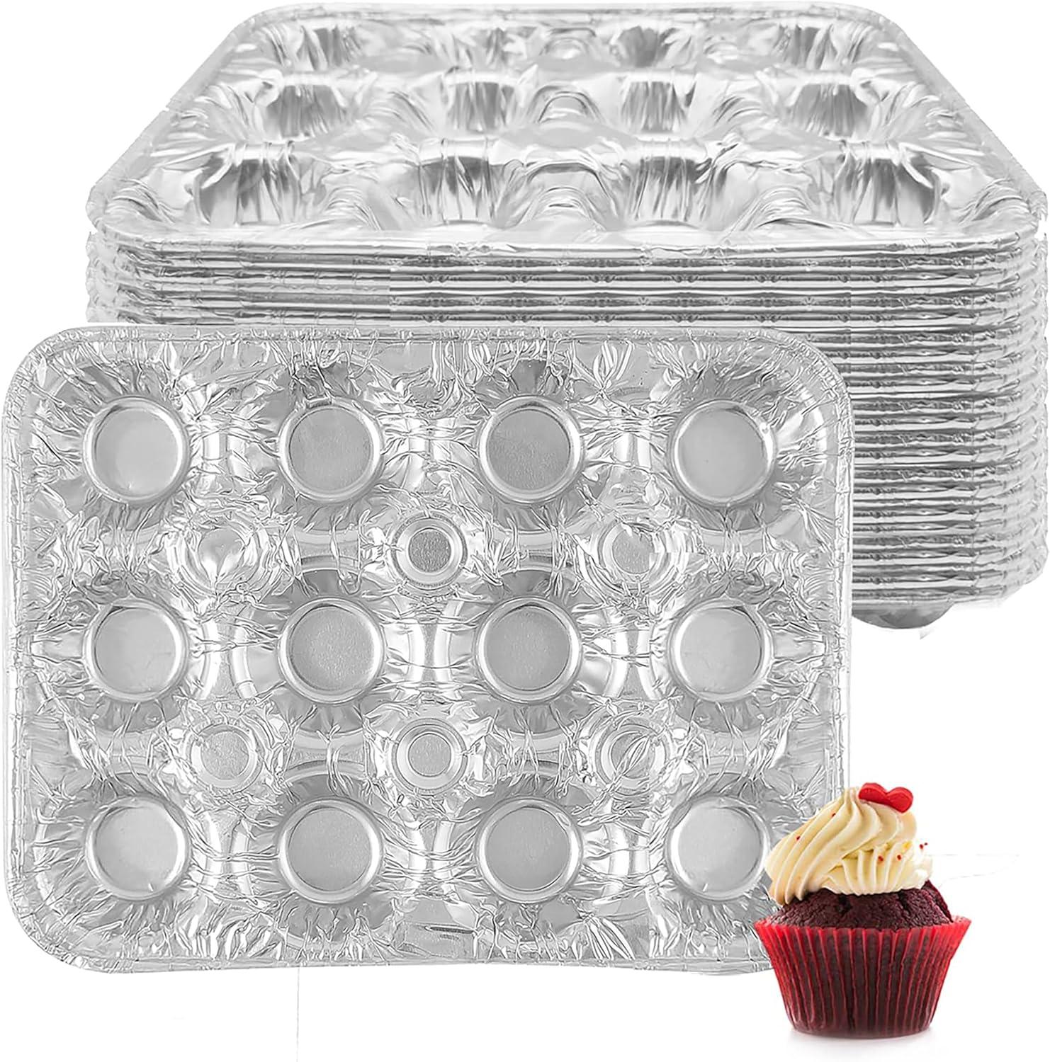 PARTY BARGAINS 6-Cup Aluminum Muffin Pans – 40 Pack, Standard Size ...